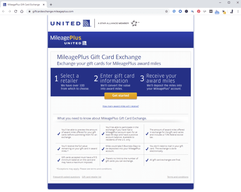 How to trade unwanted Gift Cards for United Miles